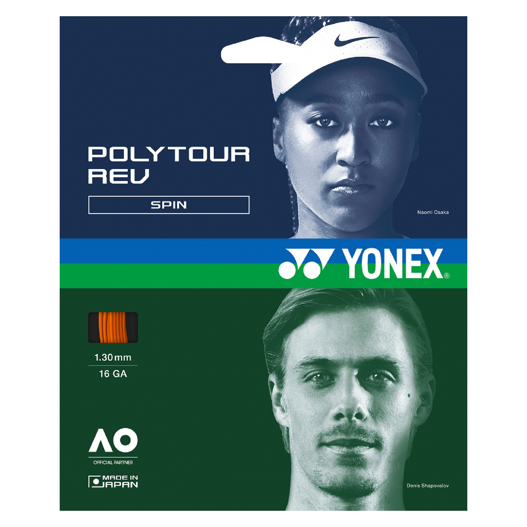 Yonex Poly Tour Rev Bright Orange 12m Set - All Things Tennis ltd